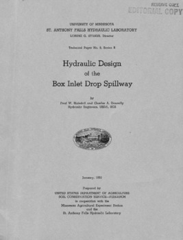 Hydraulic Design of the Box Inlet Drop Spillway