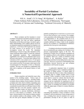 Instability of Partial Cavitation: A Numerical/Experimental Approach
